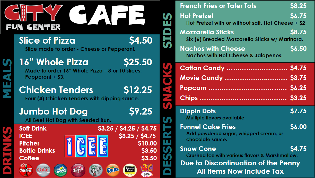 Menu – City Fun Center